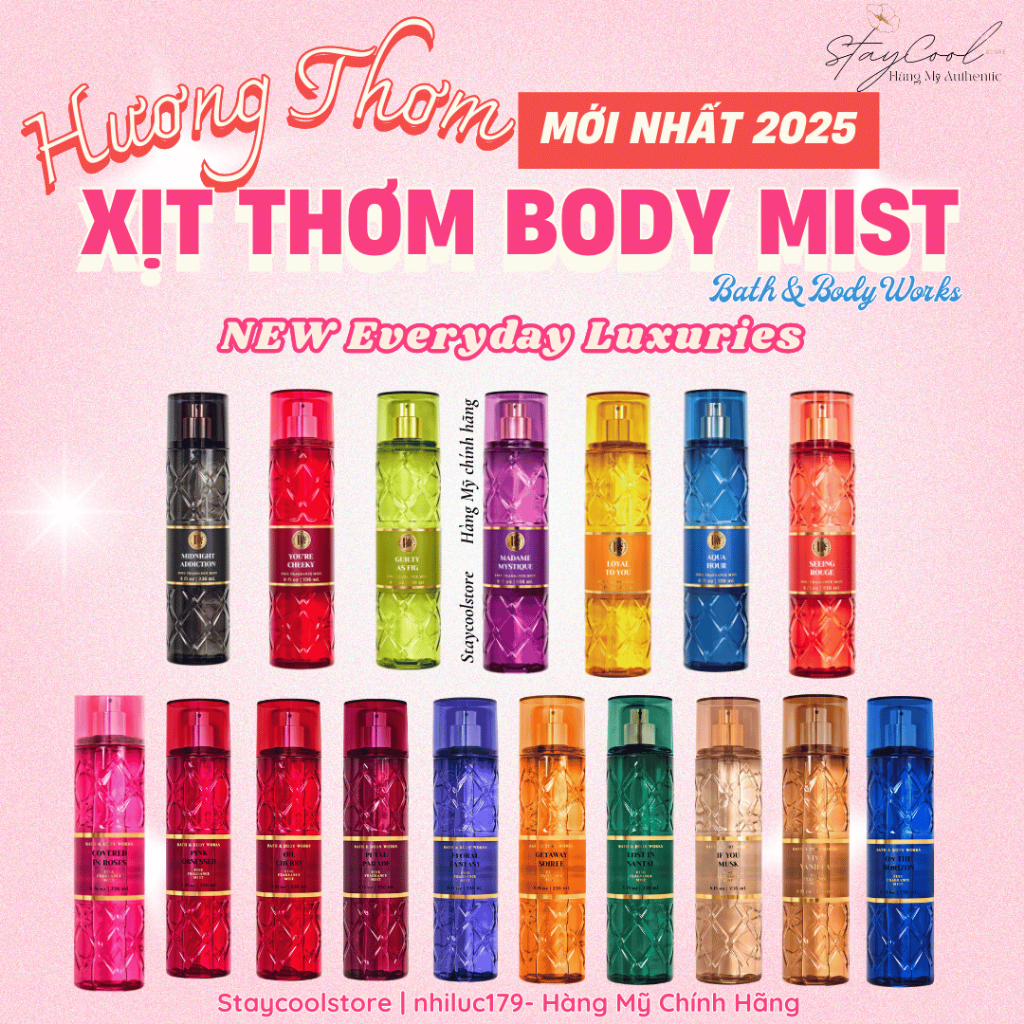 [Link tổng nhiều mùi] BST Body mist Everyday Luxuries Xịt thơm toàn ...