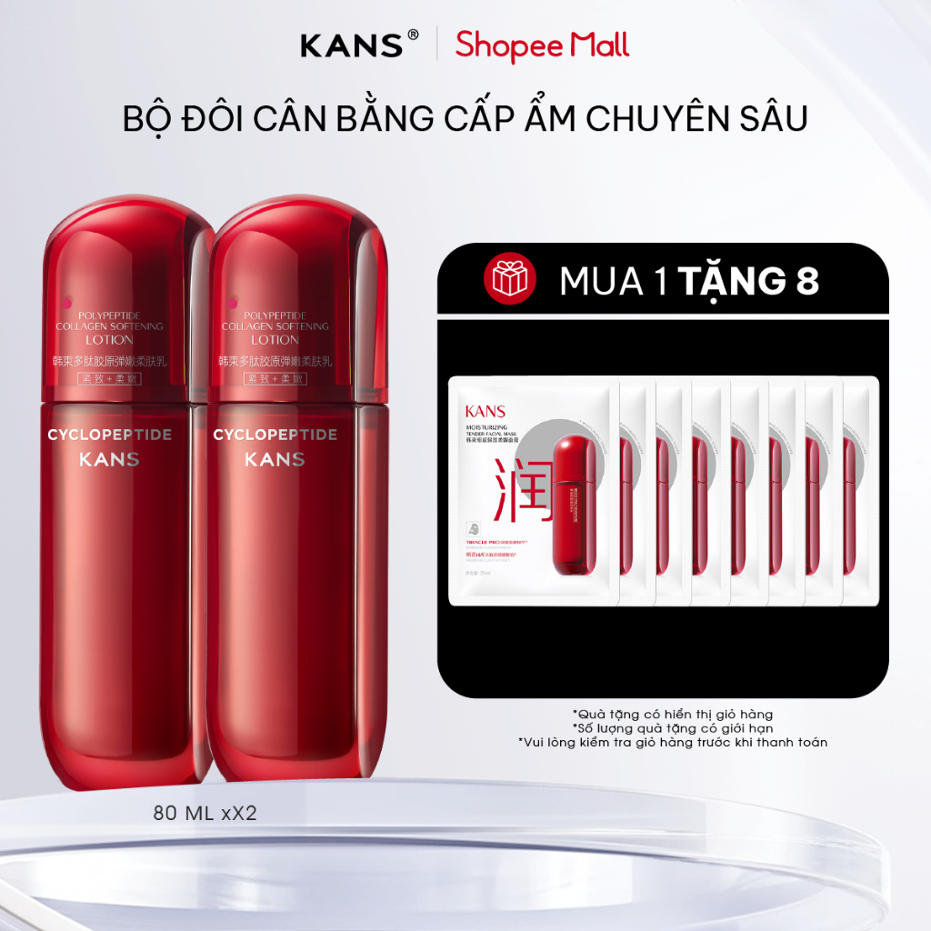 Combo dưỡng ẩm KANS Polypeptide Collagen Softening ( Toner Lotion ) làm ...