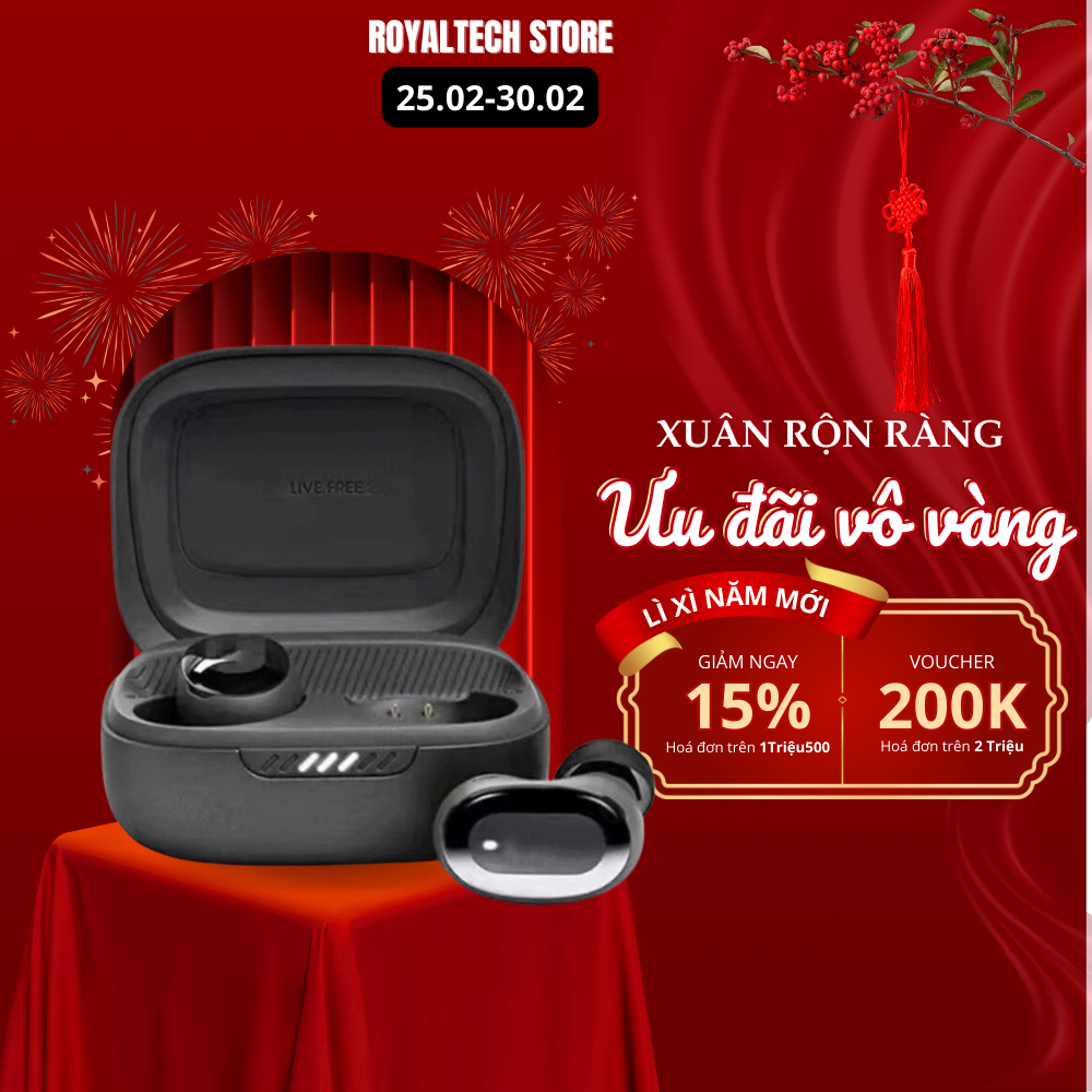 Tai Nghe Bluetooth JBL Live Free 2 TWS- Pin 35 Giờ- Kháng Nước IPX5 ...
