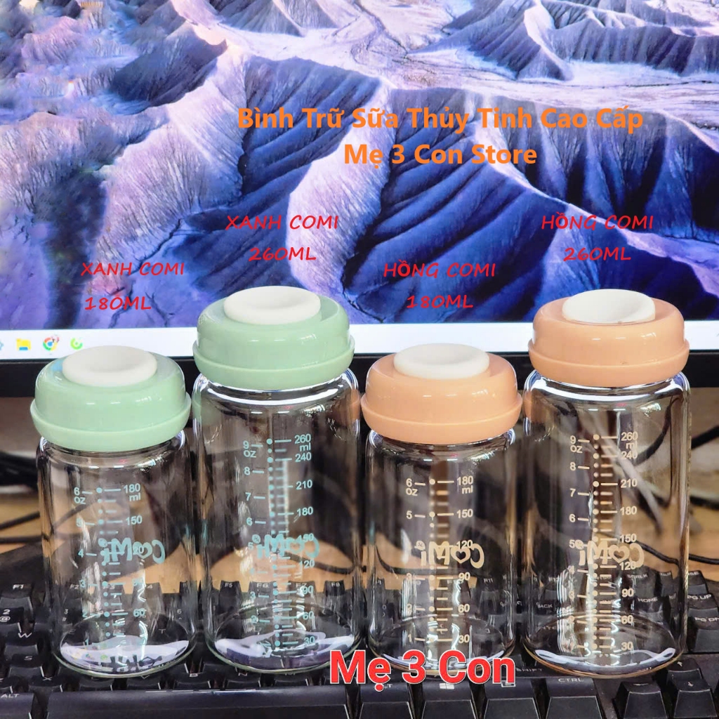 PHANPY/SNOWB/NEVI/COMI Set 2 bình trữ sữa thủy tinh 180ML, 150ML | Shopee Việt Nam