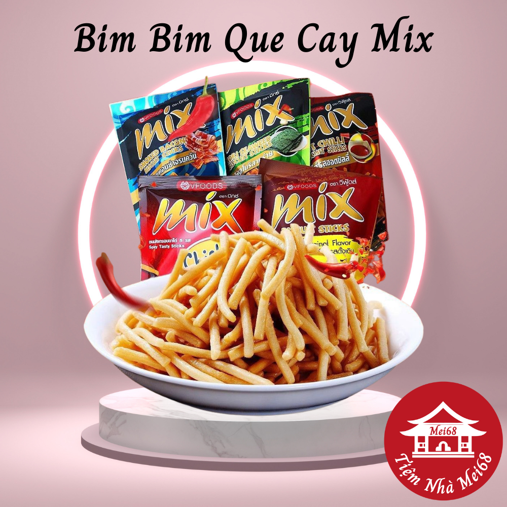 Bim bim Que Cay Mix Thái Lan VFOODS - Snack Tăm Cay Mix Đủ Vị - Gói 60G - tiemnhamei68 | Shopee ...