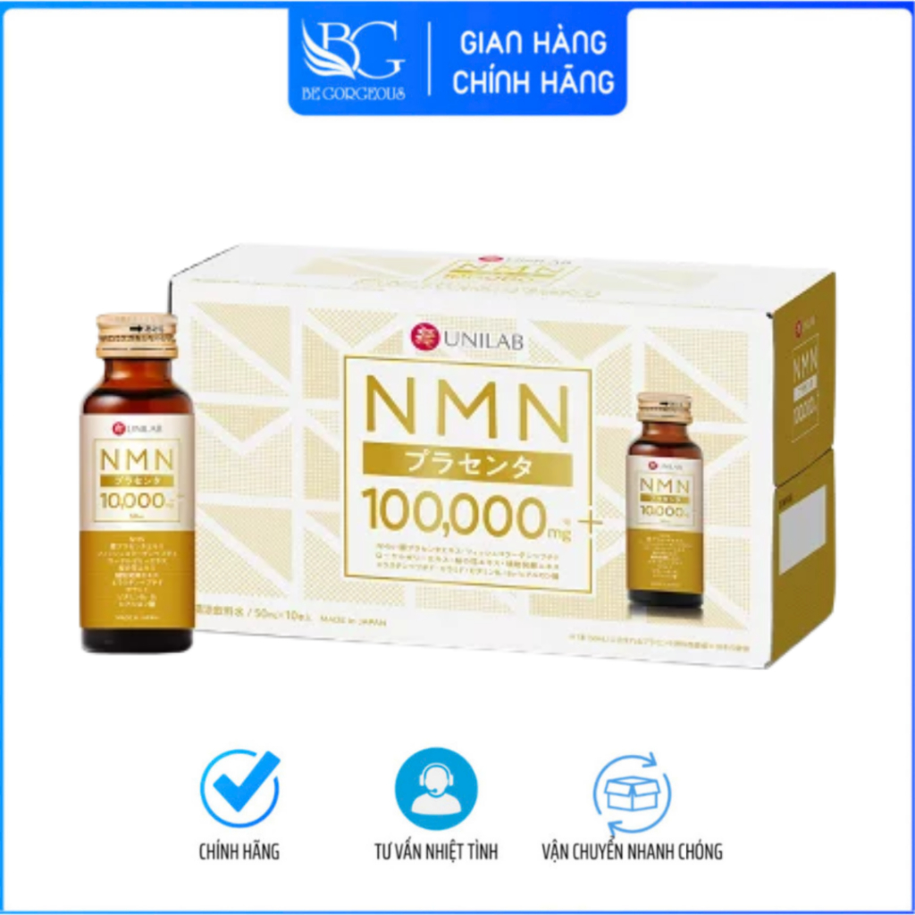 Nước uống NMN Unilab Placenta 100000mg+ hỗ trợ giúp chống lão hoá, da săn chắc - Hộp 50mL ...