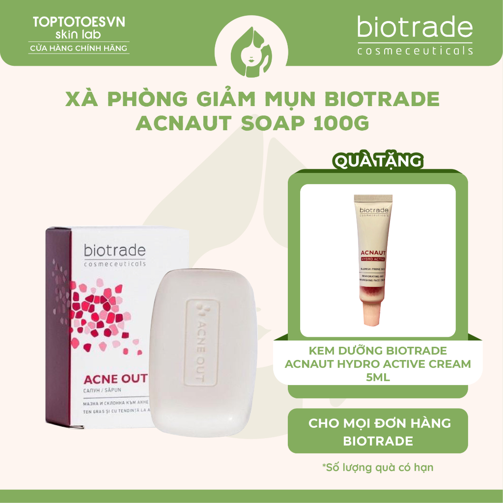 Xà phòng giảm mụn Biotrade Acnaut Soap giảm mụn cơ thể, làm sạch da ...