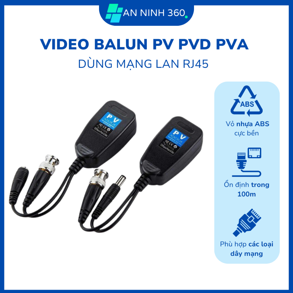 Bộ Chuyển Đổi Video Balun (PV PVD PVA) - Dùng Mạng LAN Cho Camera, Tiết Kiệm Chi Phí | C104 ...