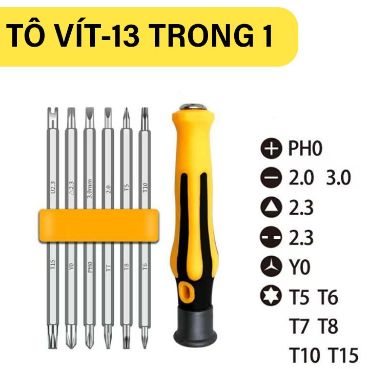 Bộ Tua Vít Đa Năng 6 Đầu 13IN Vàng Tô Vít Mini Sửa Điện Thoại Tua Vít ...
