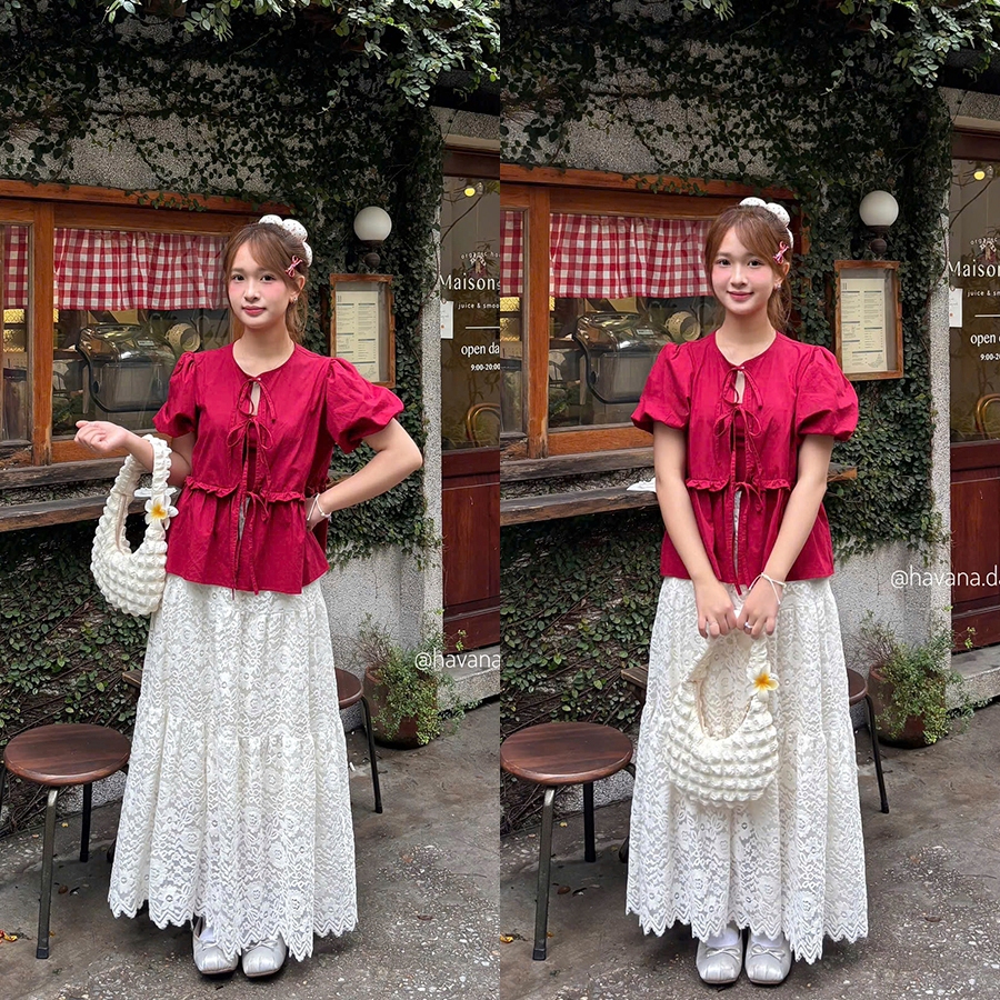 Chân váy ren 3 tầng dáng dài kèm lớp lót bên trong HAVANA CV320 ...