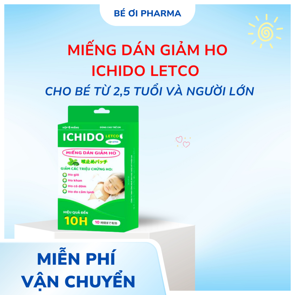 Miếng Dán Giảm Ho - ICHIDO LETCO - An Toàn Cho Bé Trên 2,5 Tuổi và ...