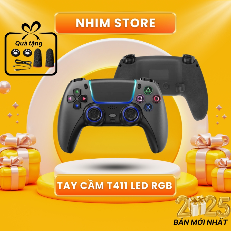 [BH 12 tháng]Tay cầm chơi game T411 form PS5, có Bluetooth pin 1000 mah ...