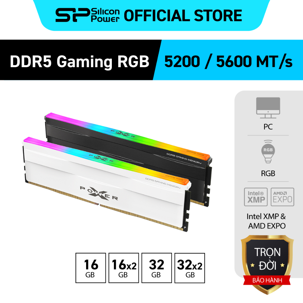 Silicon Power Ram Máy Tính DDR5 Gaming RGB XPOWER Zenith UDIMM 16GB ...