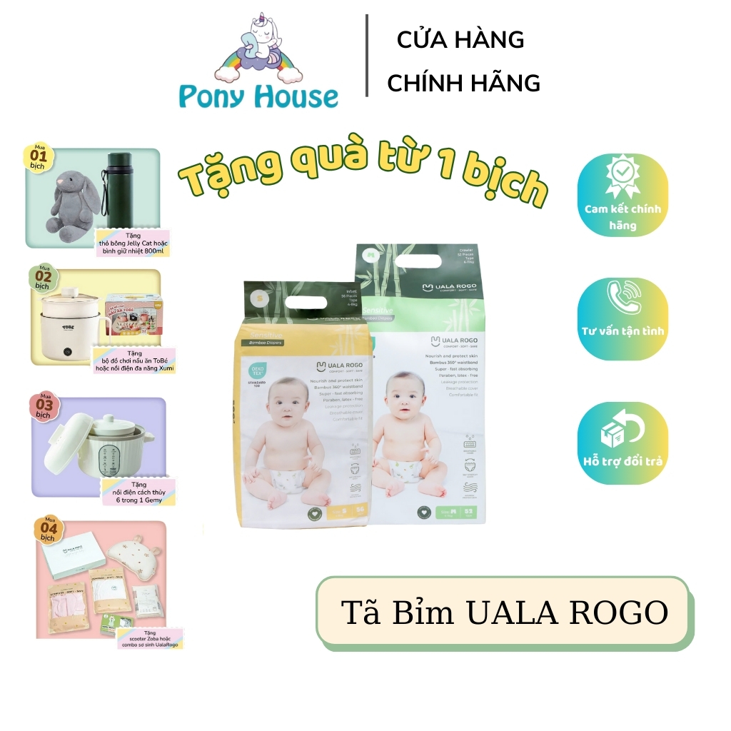 Bỉm Uala Rogo - Tã Dán/Quần Đủ Size NB/S/M/L/XL/XXL/XXL Mềm Mại An Toàn ...