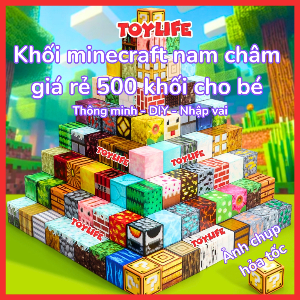 Khối minecraft nam châm giá rẻ 500 khối cho bé nam châm minecraft từ ...