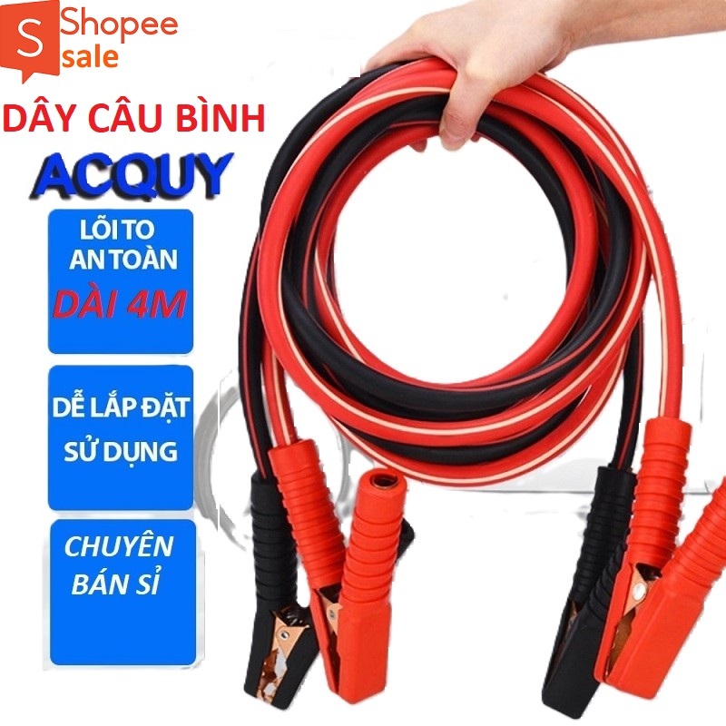 Dây câu bình ắc quy ô tô cao cấp chịu tải 2000A và chịu nhiệt 70 độ C dài 4M tải điện nhanh và ...