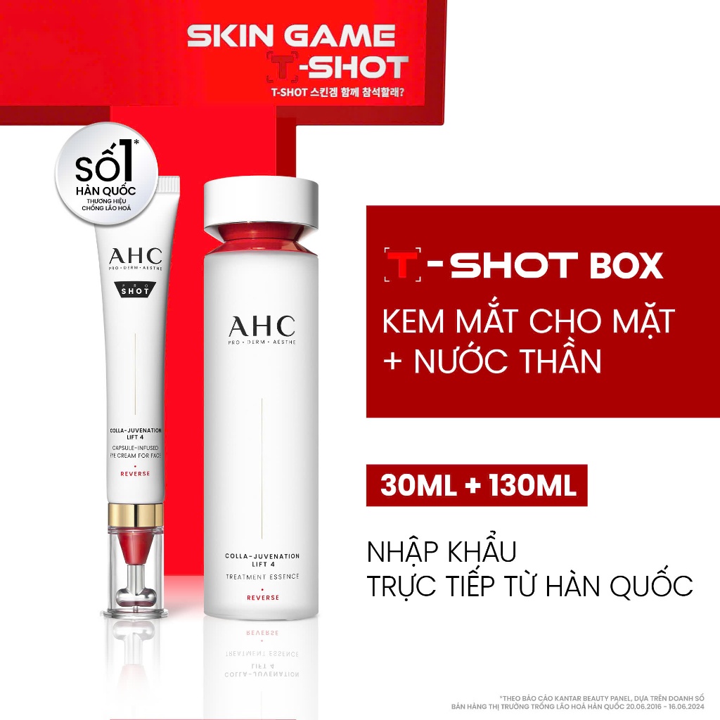 [T-SHOT BOX] KEM MẮT CHO MẶT CHỐNG LÃO HÓA SĂN CHẮC DA AHC 30ML TẶNG NƯỚC THẦN NGẪU NHIÊN 130ML ...