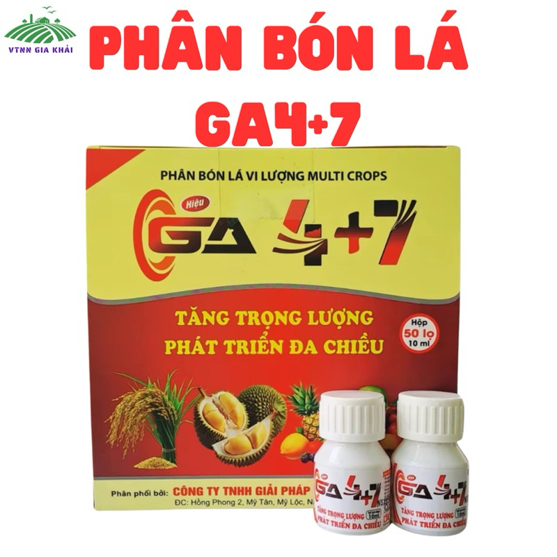 Phân bón lá GA4+7 (Combo 3 chai 10ml) - Giúp tăng kích thước, tăng trọng lượng , phát triển đa ...