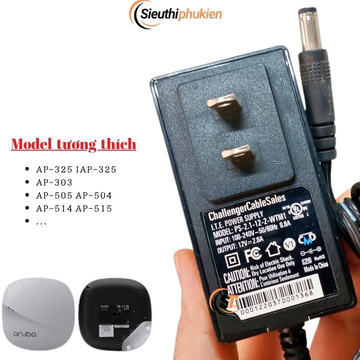 Nguồn 12v 1.5a / 2a cho wifi Aruba AP-505 AP-504 AP-514 AP-515, adapter ...