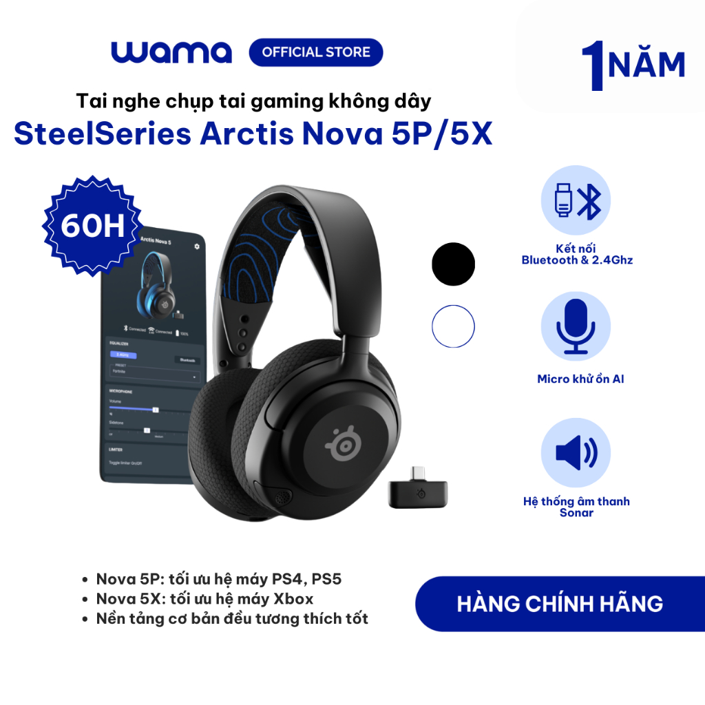 Tai nghe gaming Steelseries Arctis Nova 5P/5X, Tai nghe không dây với 2 chế độ kết nối | Shopee ...
