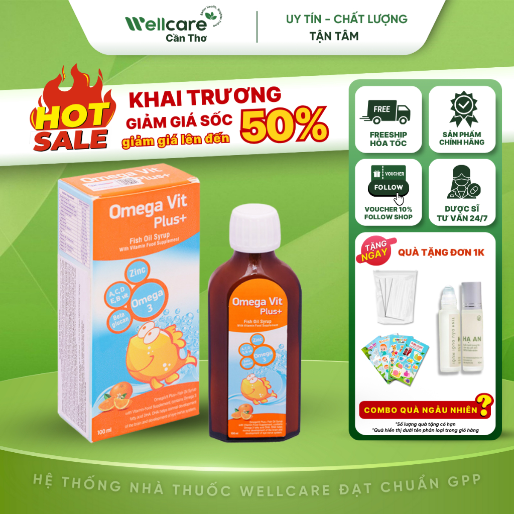 [Omega3 Chính Hãng 149K] OmegaVit Plus 100ml - Bổ sung DHA, EPA và ...