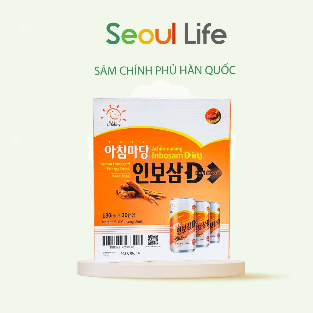 Nước tăng lực hồng sâm Inbosam D – 30 lon x 180ml | Shopee Việt Nam