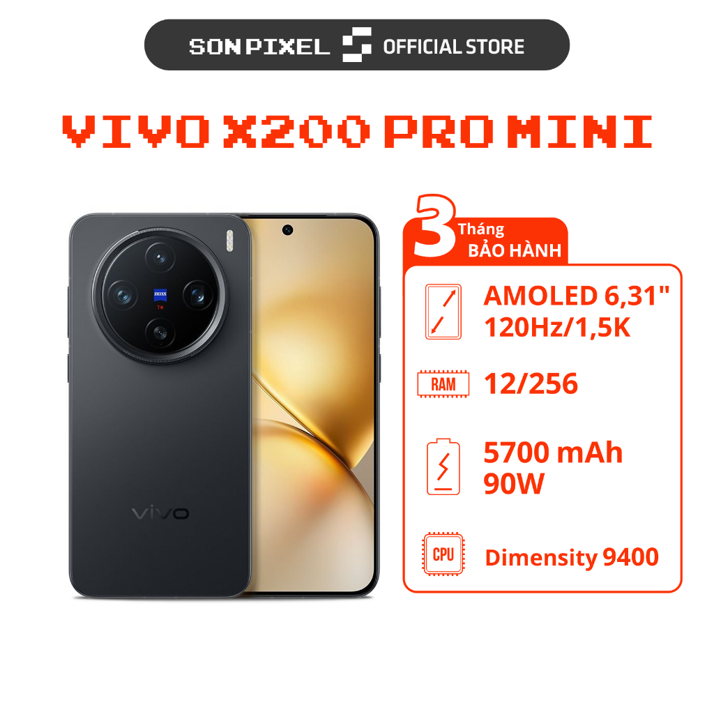 Điện Thoại vivo X200 Pro Mini, Chip Dimensity 9400, Ram 12GB/16GB, Pin 6000 mAh. SonPixel ...