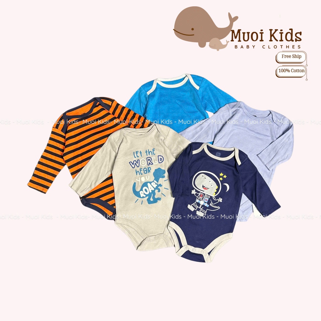 Body Chip Dài Tay Set 5 Body Chip Dài Tay Combo 5c Body Chip Cho Bé Sz ...