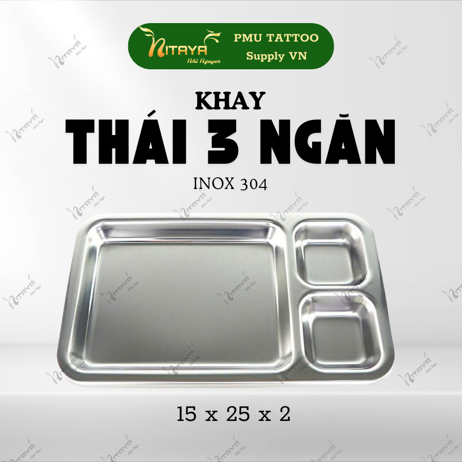 Khay inox Thái Lan 3 ngăn, khay inox y tế | Shopee Việt Nam