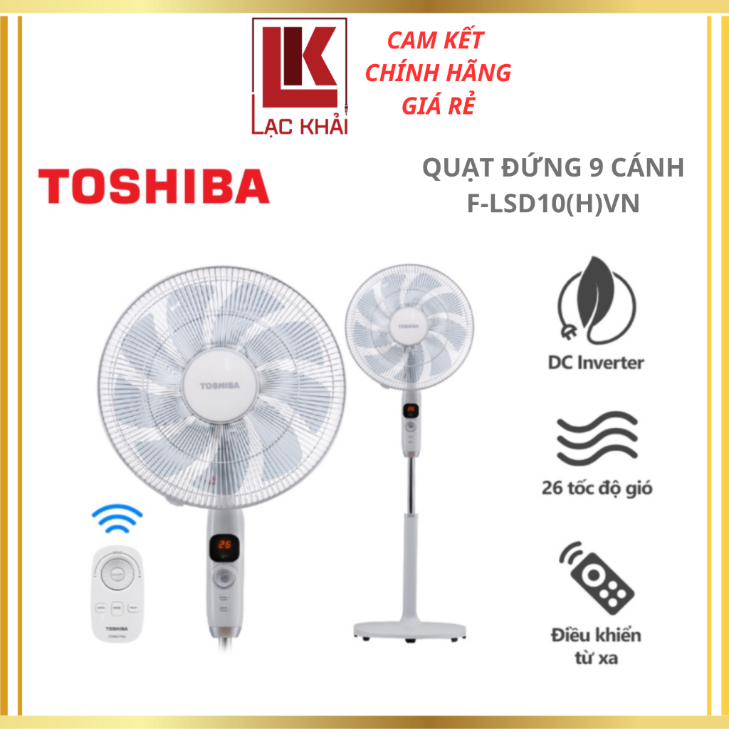 Quạt đứng Toshiba 9 Cánh DC inverter F-LSD10(H)VN - Điều khiển từ xa - Hàng chính hãng | Shopee ...