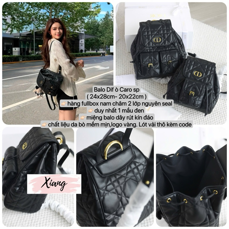 Balo dì ò caro đen về 2 sz, fullbox | Shopee Việt Nam