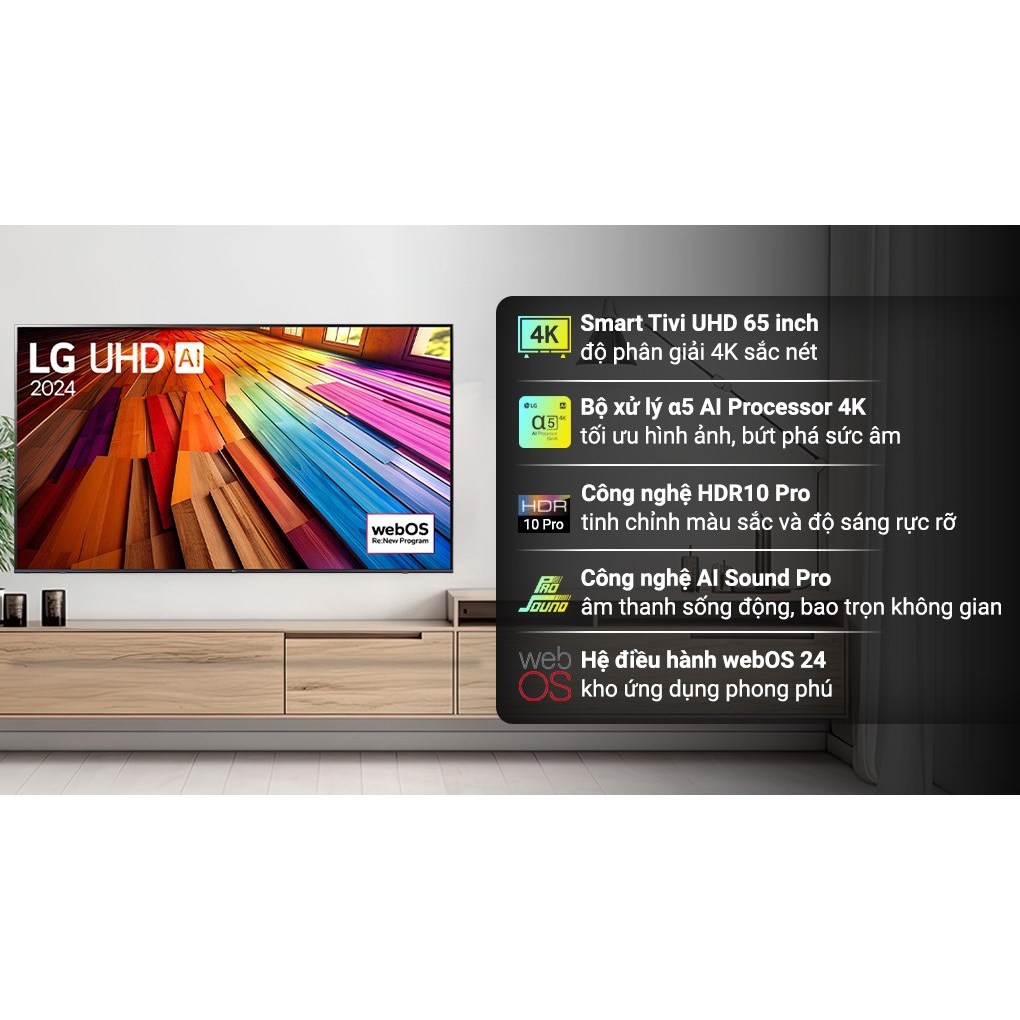 Smart Tivi LG 4K 65 inch 65UT8050PSB 2024 - INDONESIA | Shopee Việt Nam