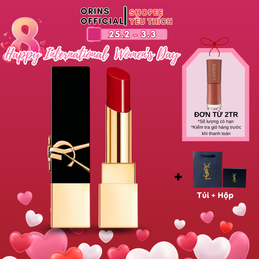 Son YSL Rouge Pur Couture The Bold 1971 Auth Màu Đỏ Đất Siêu Xinh Độ Lì ...