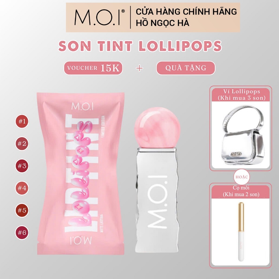 [Tặng hộp quà 8-3] Son kem lì M.O.I Lollipops phiên bản giới hạn bền màu nhẹ môi | Shopee Việt Nam