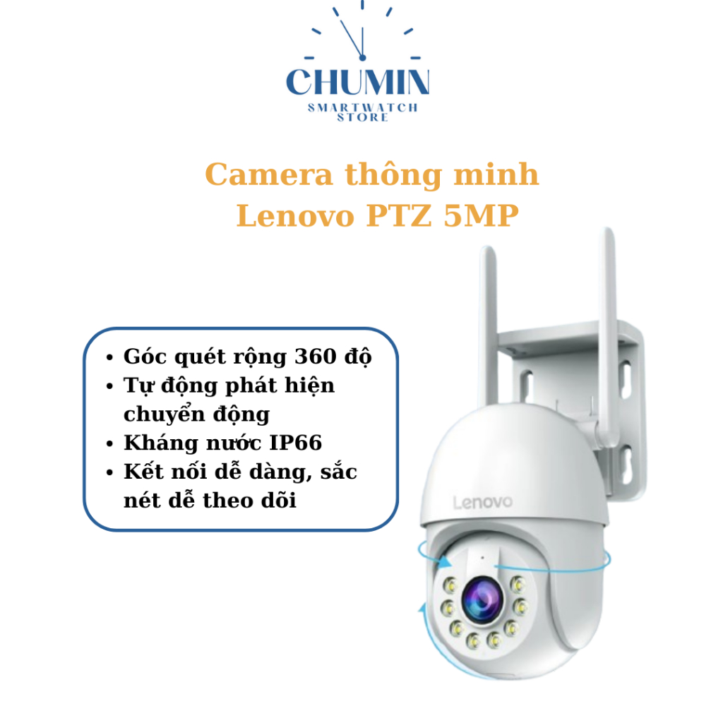 Camera thông minh Lenovo 5MP ngoài trời - Tự động theo dõi ONVIF ...