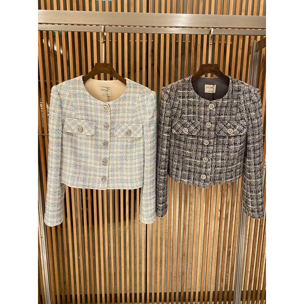 D.CHIC Áo Tweed cổ tròn dáng lửng MS: 165872 | Shopee Việt Nam