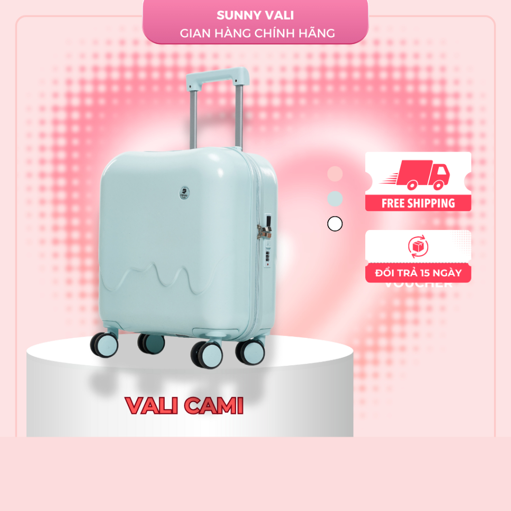 Vali size 18 inch Sunny CAMI nhựa ABS + PC đàn hồi chịu lực tốt ...