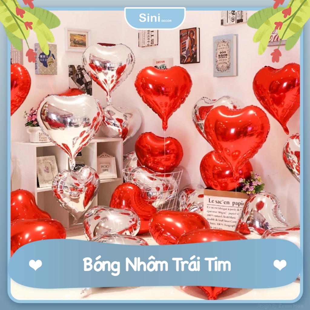 Bong Bóng Trái Tim Sini Decor 45CM - Bóng Trái Tim Trang Trí Sinh Nhật ...