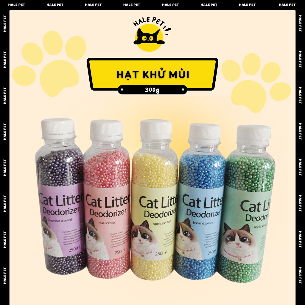 Hạt khử mùi cát vệ sinh mèo nhiều mùi 300g - Viên than hoạt tính hấp ...