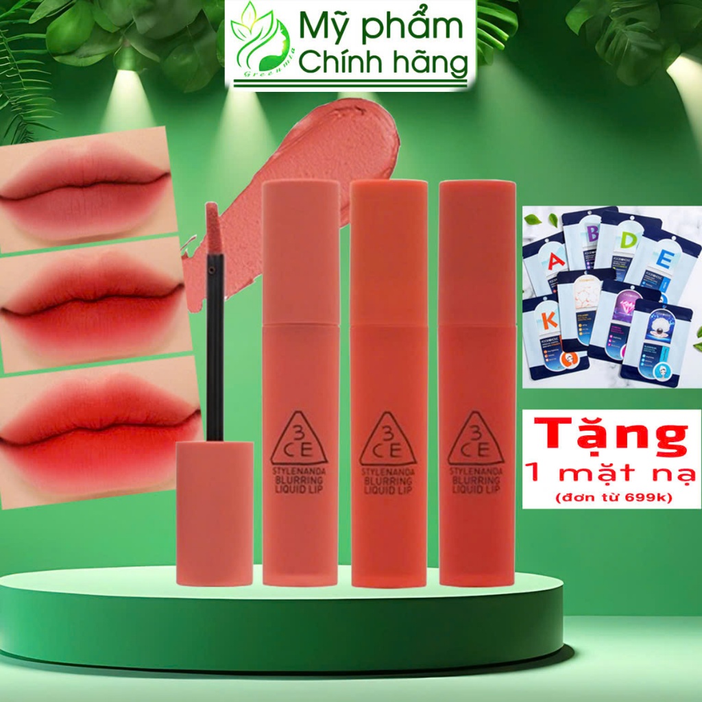 Son Kem Lì 3CE Blurring Liquid Lip 5.5g Bearberry Stick Around Delicate ...