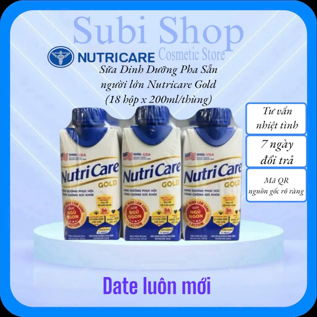 Sữa Dinh Dưỡng Pha Sẵn Nutricare Gold (18 hộp x 200ml/thùng) | Shopee Việt Nam
