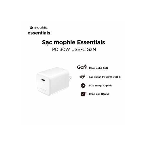 Củ Sạc Mophie Essentials PD 30W USB-C GaN | Shopee Việt Nam