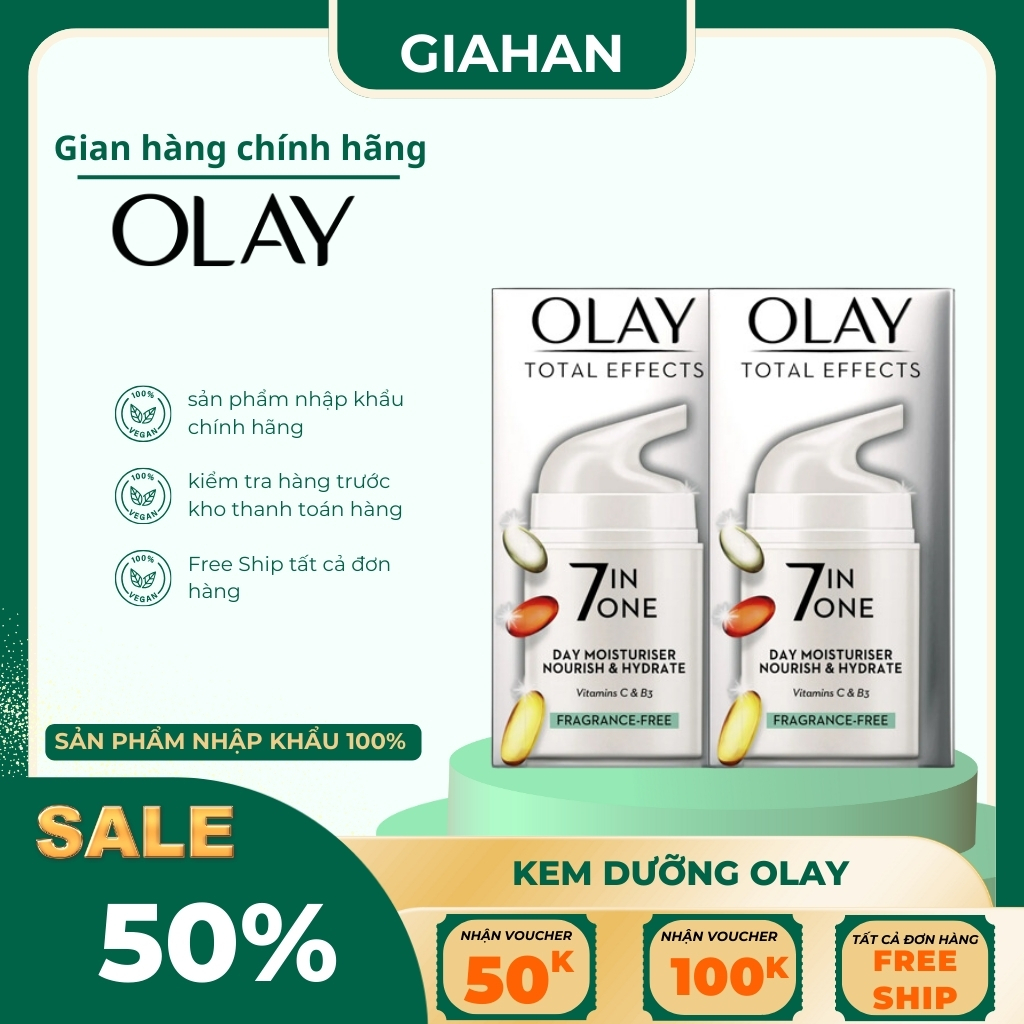 Kem Olay 7in1 ngày và đêm dưỡng trắng, chống lão hoá TTK | Shopee Việt Nam