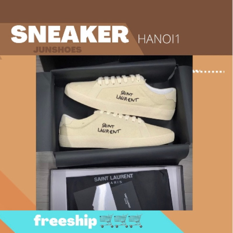 Giày San Lauren Classic Sneaker Kem Cream Cao Cấp Dành Cho Nam Nữ ...