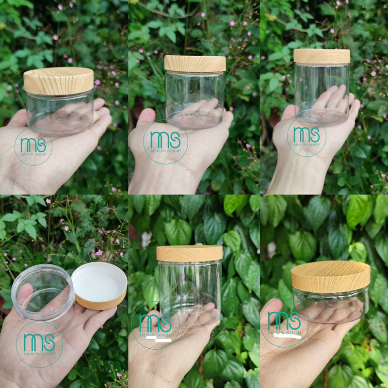 Hủ nhựa PET trong nắp giả gỗ 100-150g, 200g,250g,500g | Shopee Việt Nam