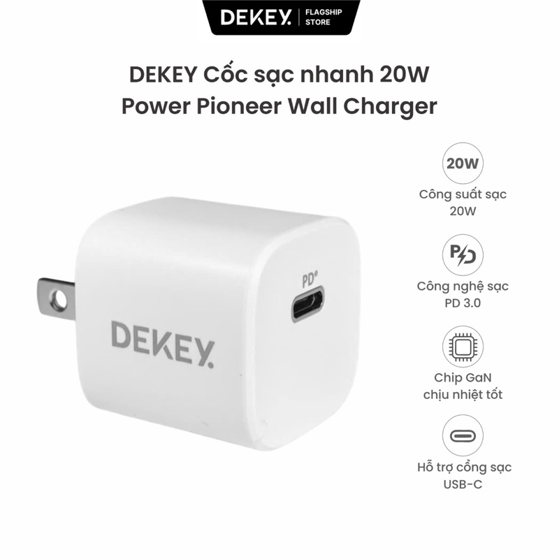 Củ Sạc Nhanh DEKEY 20W Power Pioneer Cốc Sạc Type C Thiết Kế Nhỏ Gọn ...