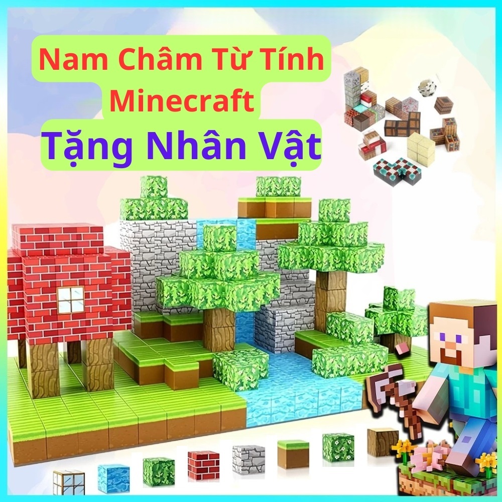 Đồ chơi khối nam châm từ tính minecraft cho bé xếp hình minecraft nam ...