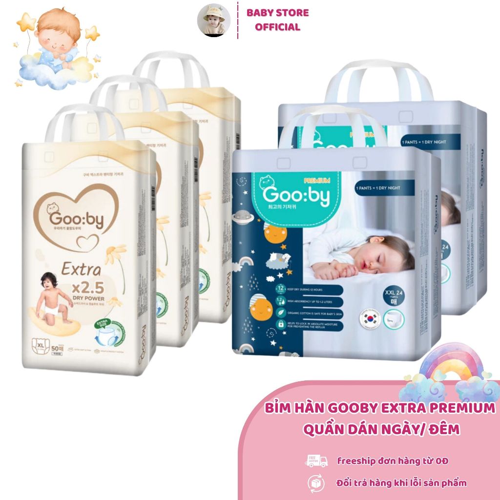 [NEW] Bỉm Gooby Extra/Premium (Ngày/Đêm) Hàn Quốc Dán/Quần Đủ Size Cho ...