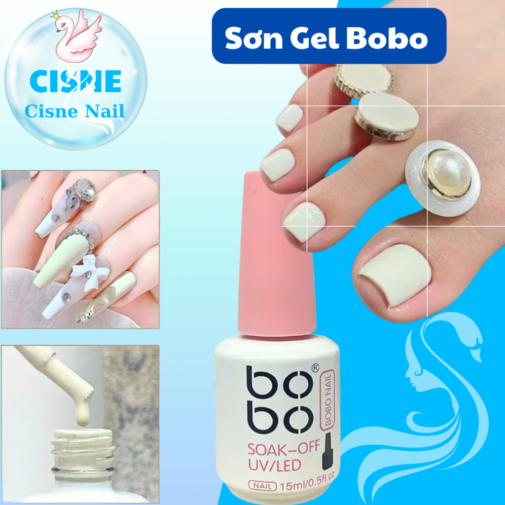 Sơn gel Bobo chính hãng chất sơn đậm đặc,bám móng,lên màu chuẩn 15ml ...
