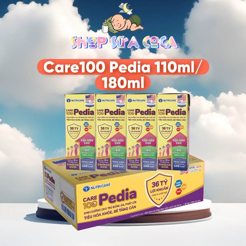 Nutricare Sữa pha sẵn Care 100 Pedia Gold 110ml/180ml date mới thùng 24 ...
