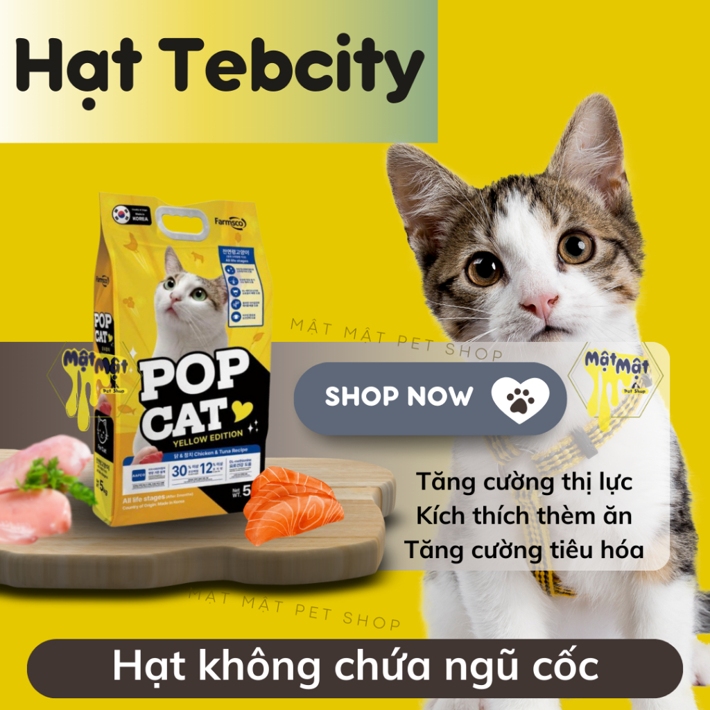 Hạt cho mèo POP CAT xuất xứ Hàn Quốc. Thức ăn khô hạt dinh dưỡng cho ...