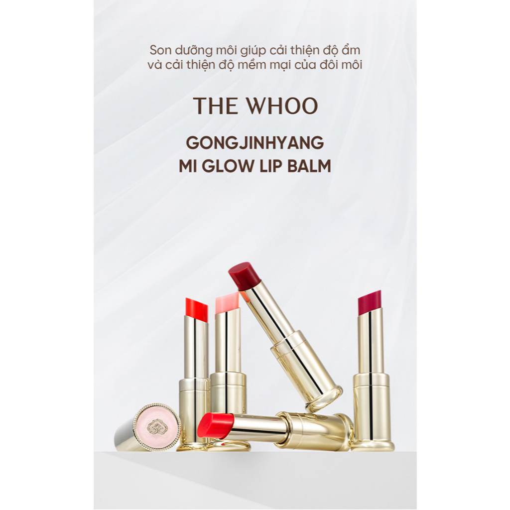 Son dưỡng Đông y Whoo Gongjinhyang Mi Glow Lip Balm màu đỏ rượu Wine Red full hộp 3,3g | Shopee ...