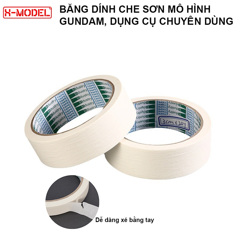 Băng dính trắng che sơn mô hình Gundam XM55, băng keo nhiều size, chắc ...