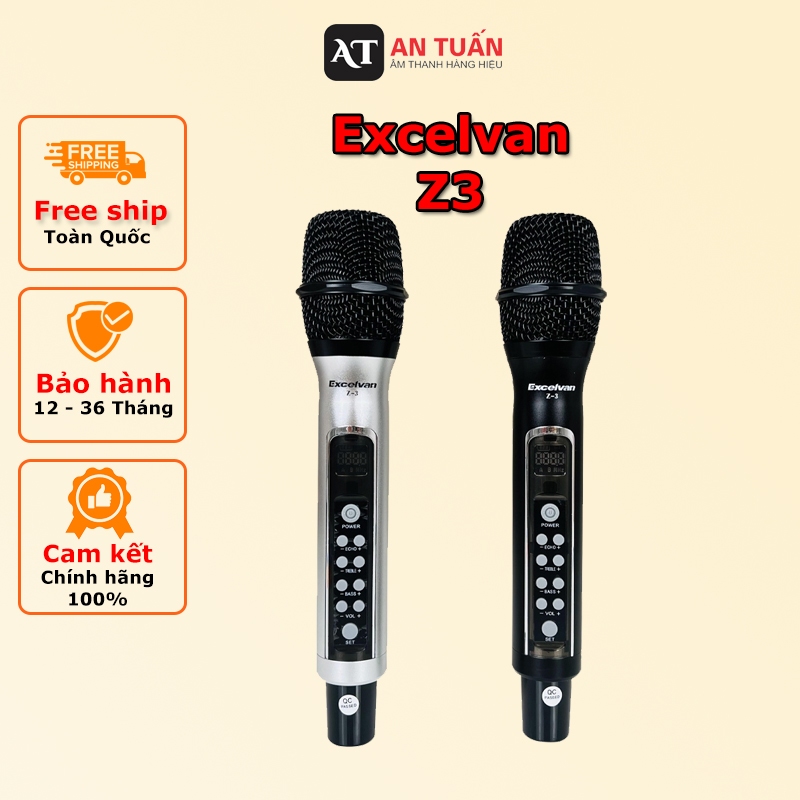 Micro Excelvan Z3, dùng cho tất cả các dòng loa có cổng 6.5ly hỗ trợ ...